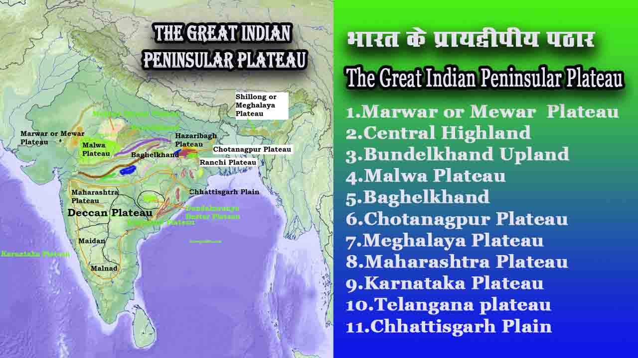 भारत के प्रायद्वीपीय पठार | The Great Indian Peninsular Plateau